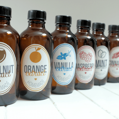 Flavor Extracts • 15 Homemade Recipes • Printable Labels • TJsTaste.com